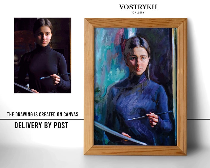 Custom Oil Painting From Photo, Oil Portrait Commission From Photo on ...