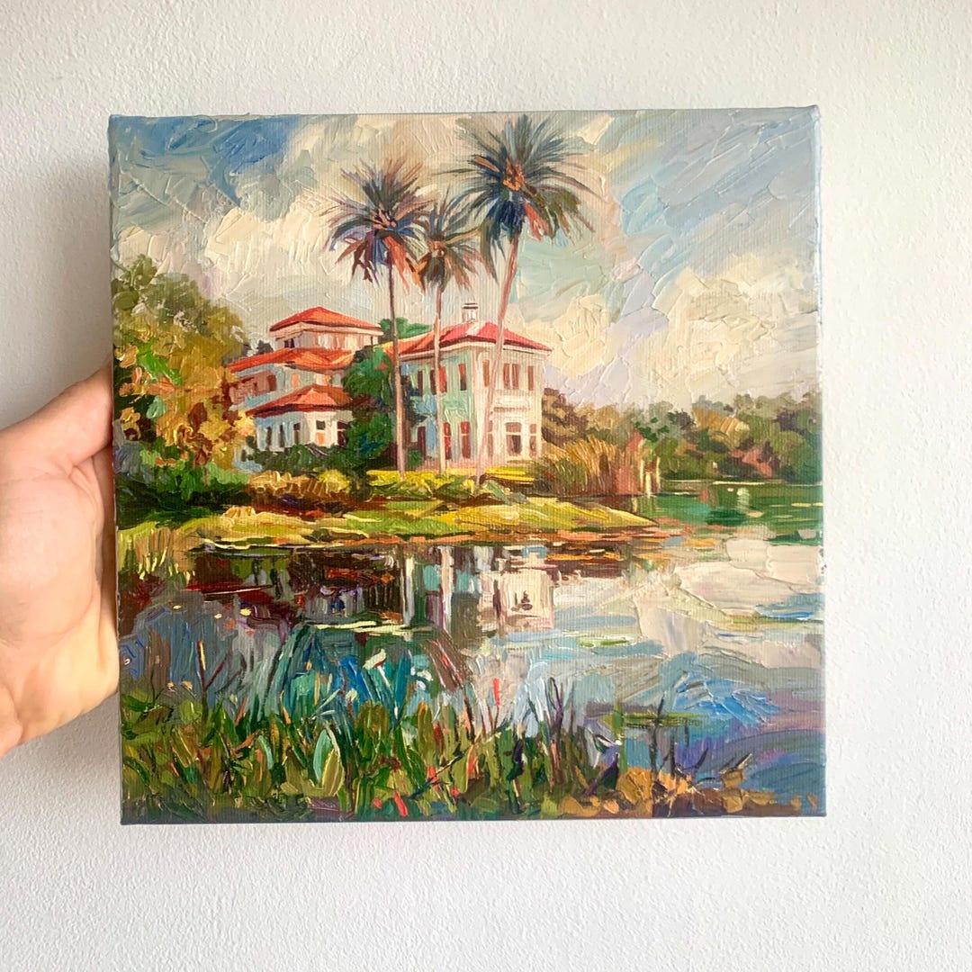 Personalized Acrylic House Painting From Photo, Handmade Home Portrait ...