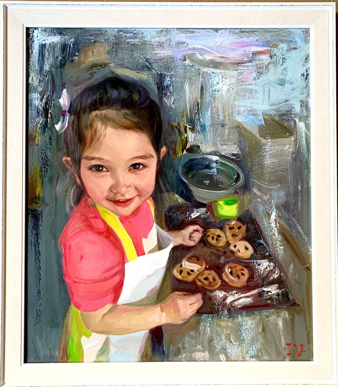 Girl Portrait From Photo, Personalized Painting, Commission Handmade ...