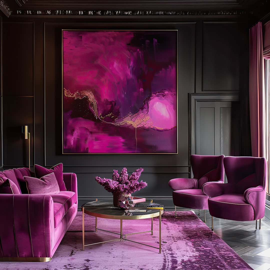 Hotel Decor Abstract Custom Oil Painting, Modern Hotel Decor Artwork ...