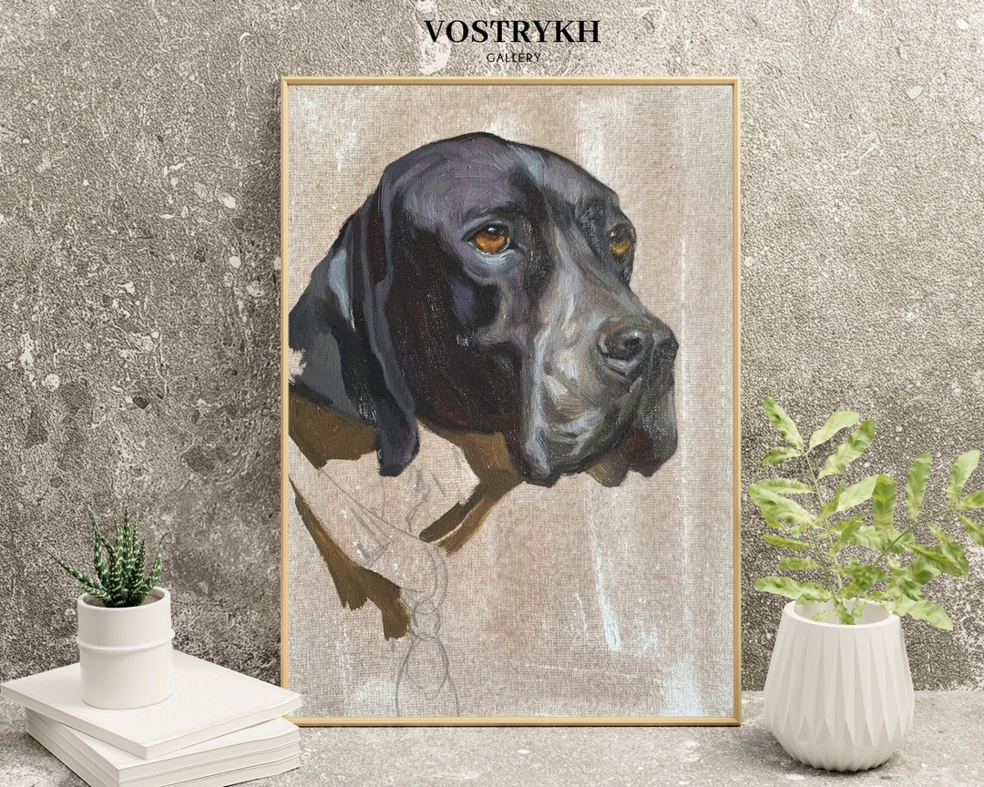 Hand Painted Dog Portrait Oil, Custom Pet Lover Gift, Personalized Dog ...