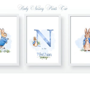 Cute Trio of Peter Rabbit Theme Nursery Baby Wall Decor A4 , Digital ...