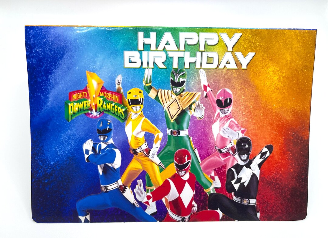 Power Rangers Birthday Greeting Card ( MMPR - Mighty Morphin - Birthday ...
