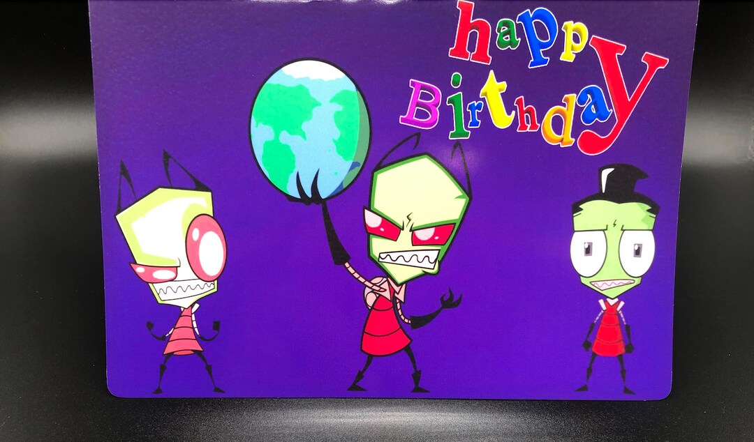 Invader Zim Birthday Greeting Card - Etsy