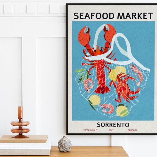 Seafood Market Poster Summer Poster Sorrento Print - Etsy