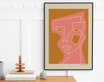 Abstract Man Portrait Abstract Male Poster Print Face - Etsy