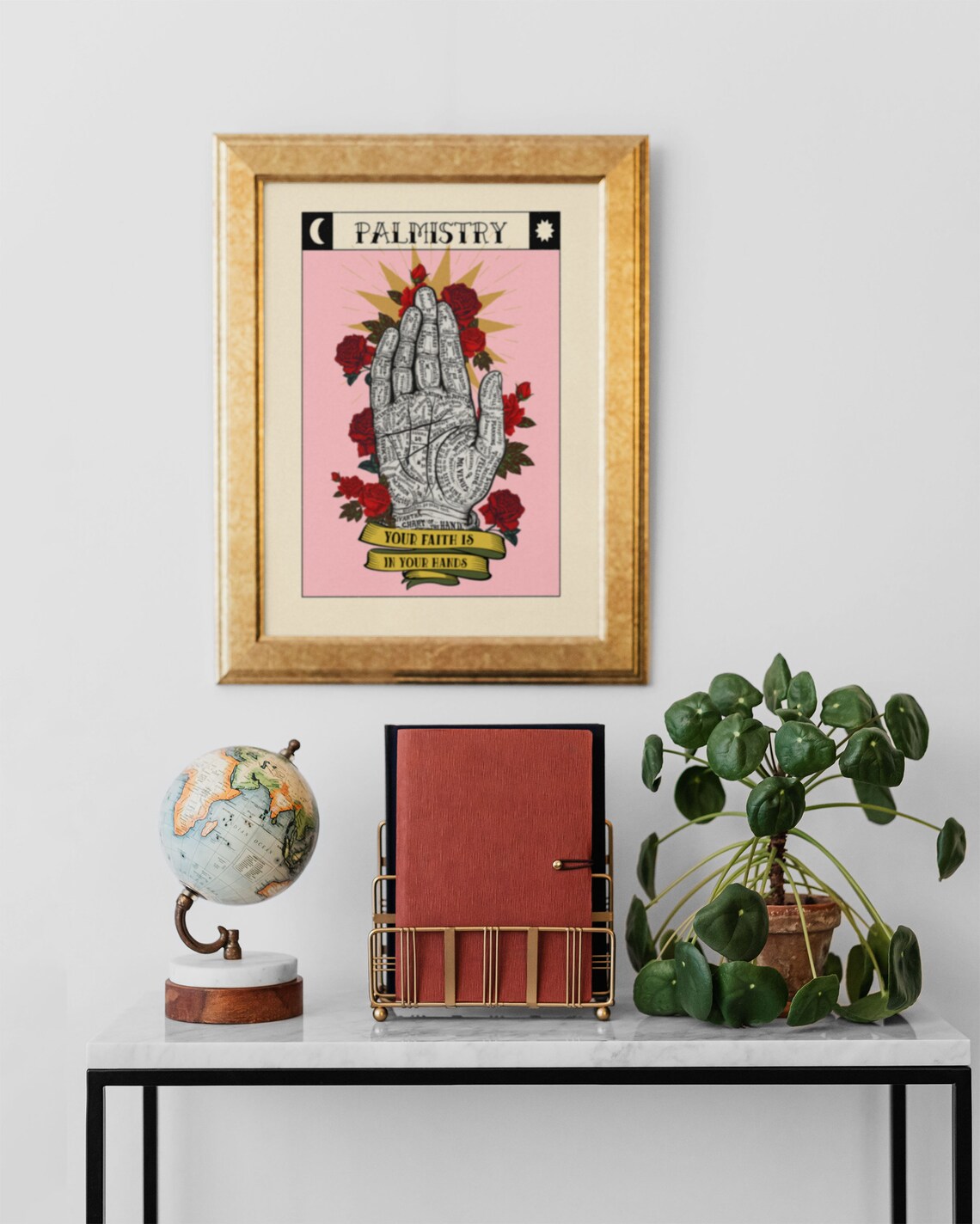 Palmistry Print Chart of the Hand Print Vintage Graphic Palm Reading ...