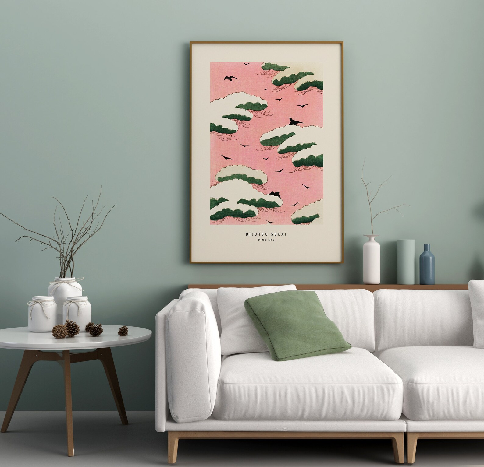 Pink Sky Print Japandi Poster Ukiyo-e Art Museum Poster - Etsy