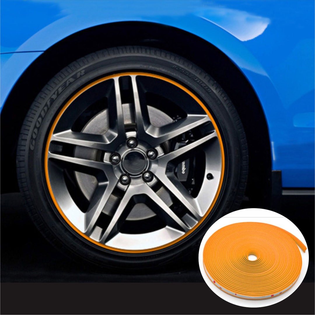 26FT Orange Car Wheel Hub Rim Edge Protector Ring Tire Guard Sticker ...