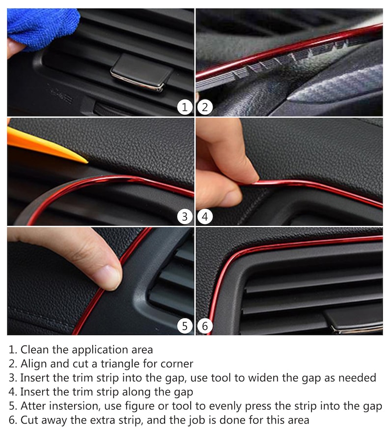 20Ft6m Car Interior Decorative Molding Door Panel Gap Trim | Etsy