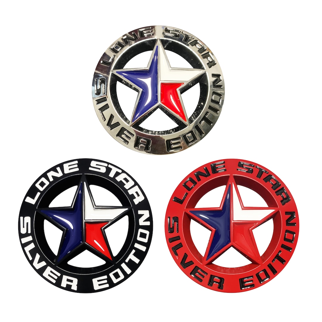 3D Round Lone Star+flag Texas Edition Emblem Aluminum Alloy Self ...