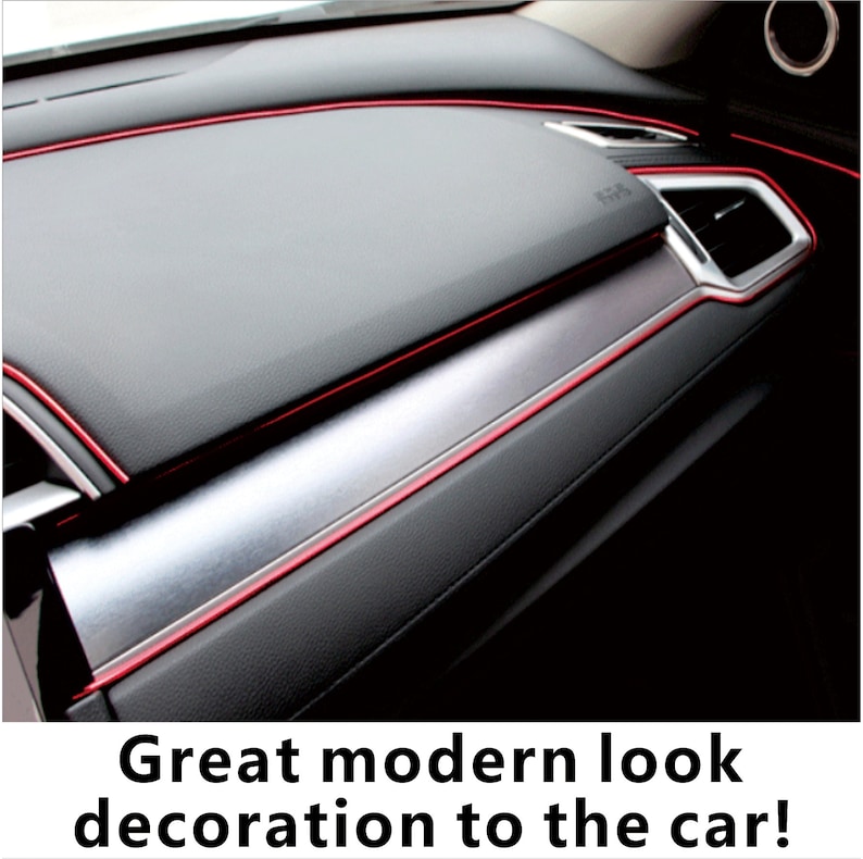 Chrome Red Car Interior Decorative Molding Door Panel Gap Trim DIY ...