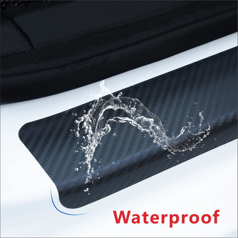 4PCS Car Door Sill Protector Universal 3D Carbon Fiber Texture ...