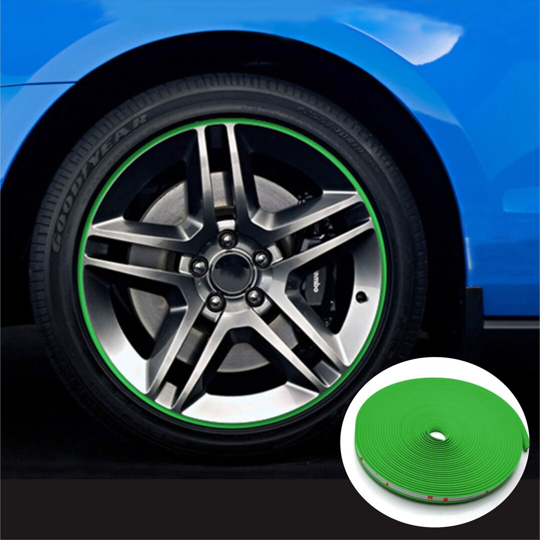 26FT Green Car Wheel Hub Rim Edge Protector Ring Tire Guard Sticker ...