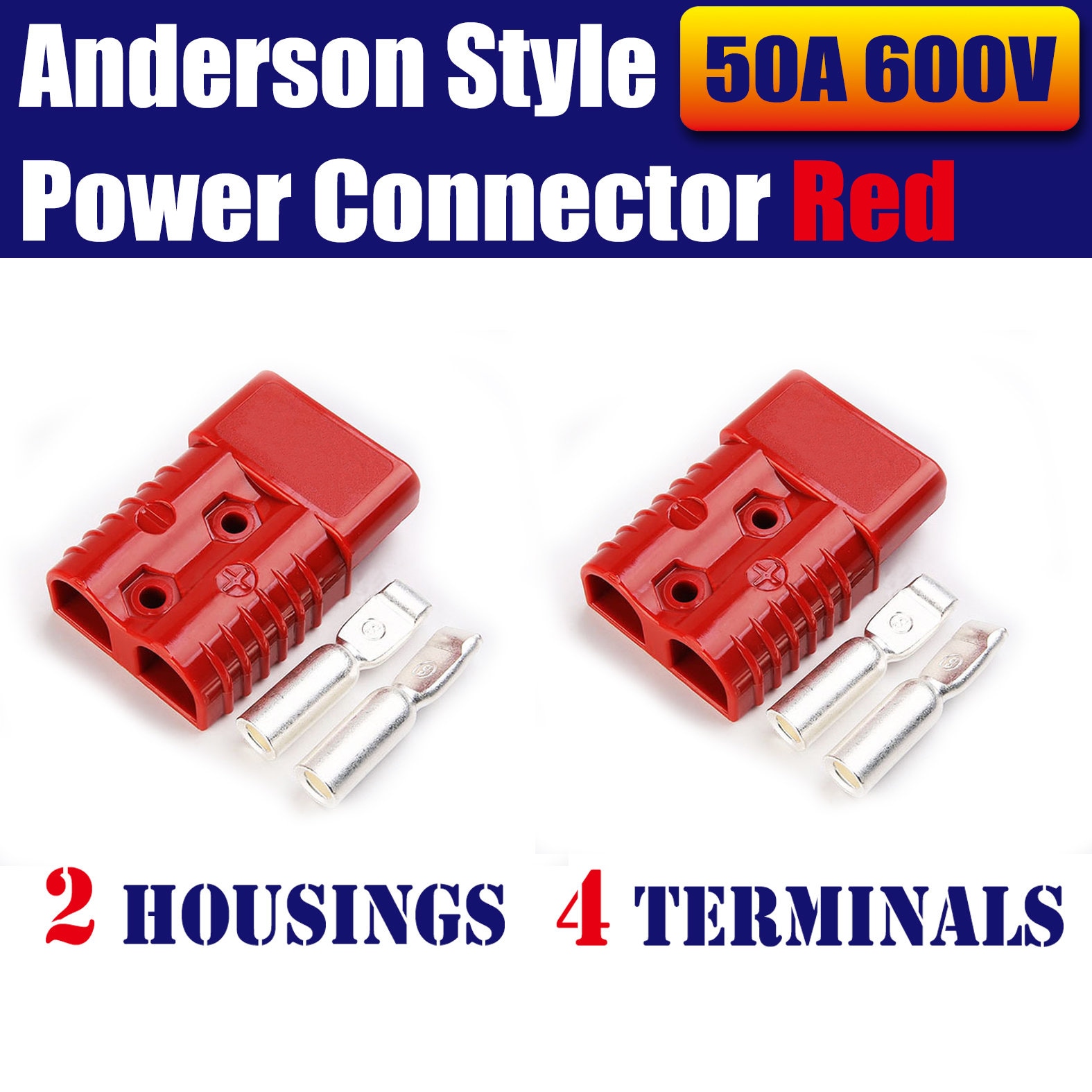 50Amp Anderson Compatible 2 Pole Power Connector Plug RED - Etsy.de