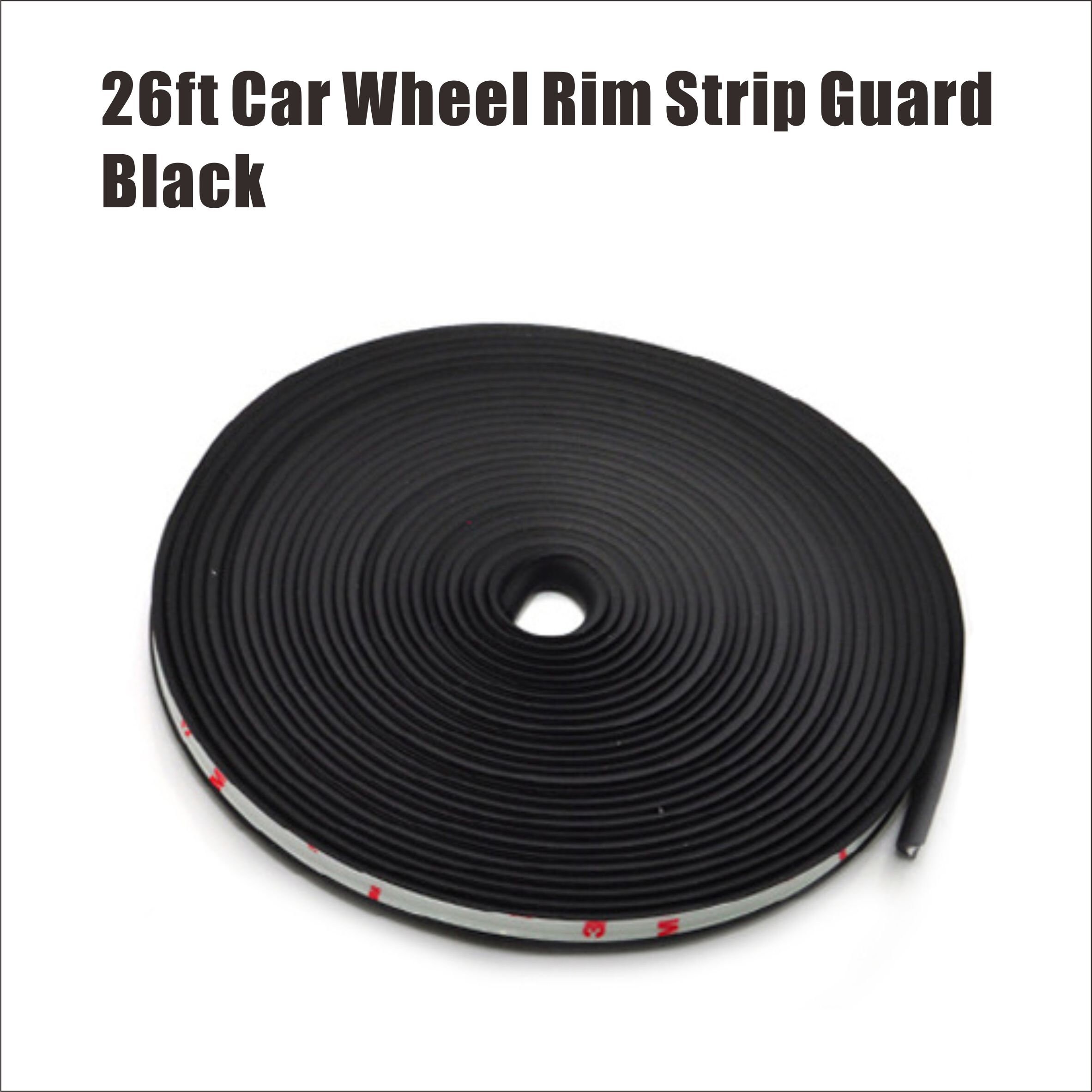 26FT Black Car Wheel Hub Rim Edge Protector Ring Tire Guard Sticker ...
