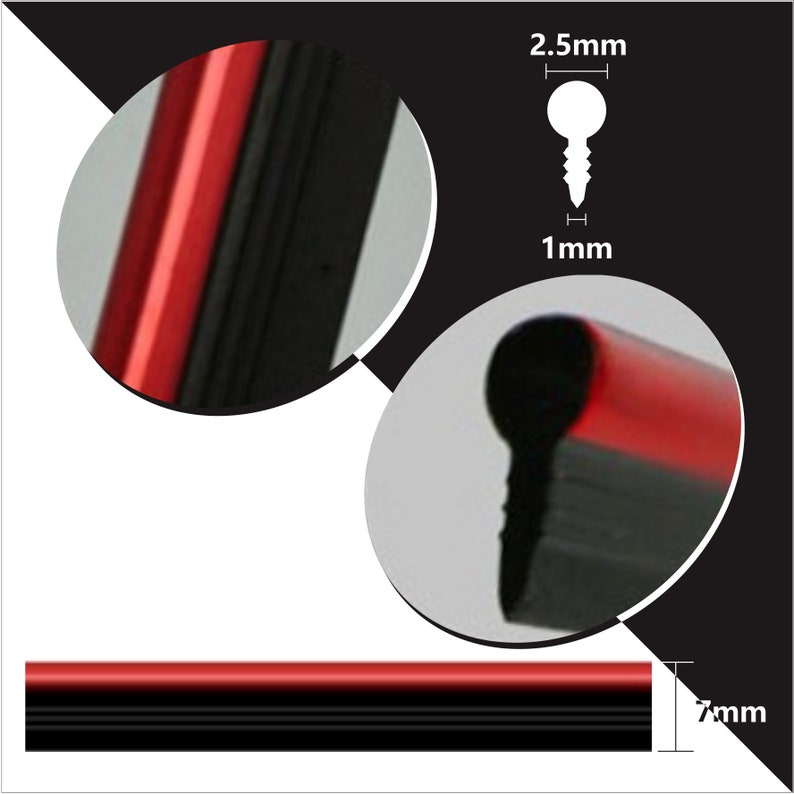 Chrome Red Car Interior Decorative Molding Door Panel Gap Trim DIY ...