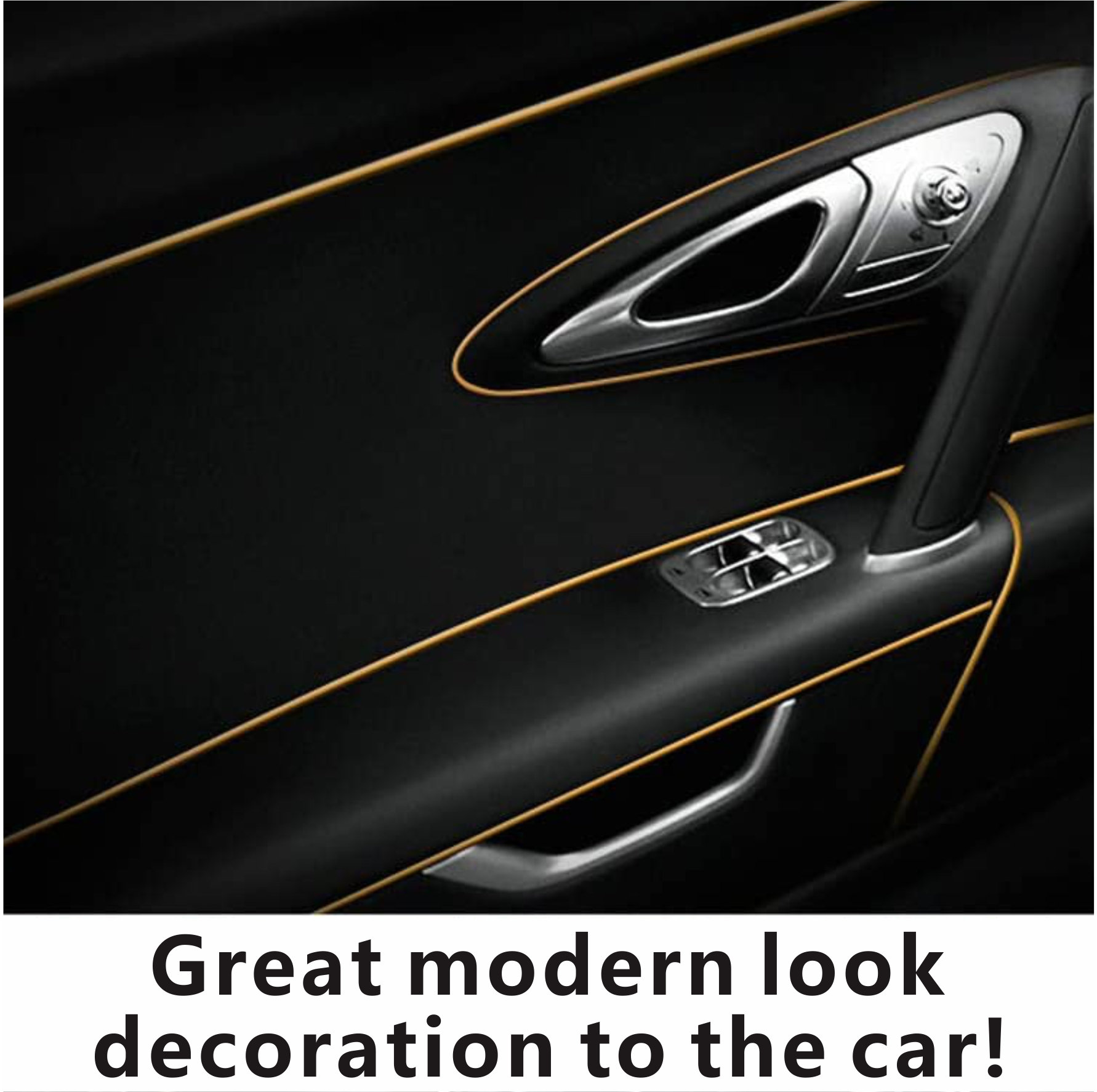 Chrome Gold Car Interior Decorative Molding Door Panel Gap Trim DIY ...