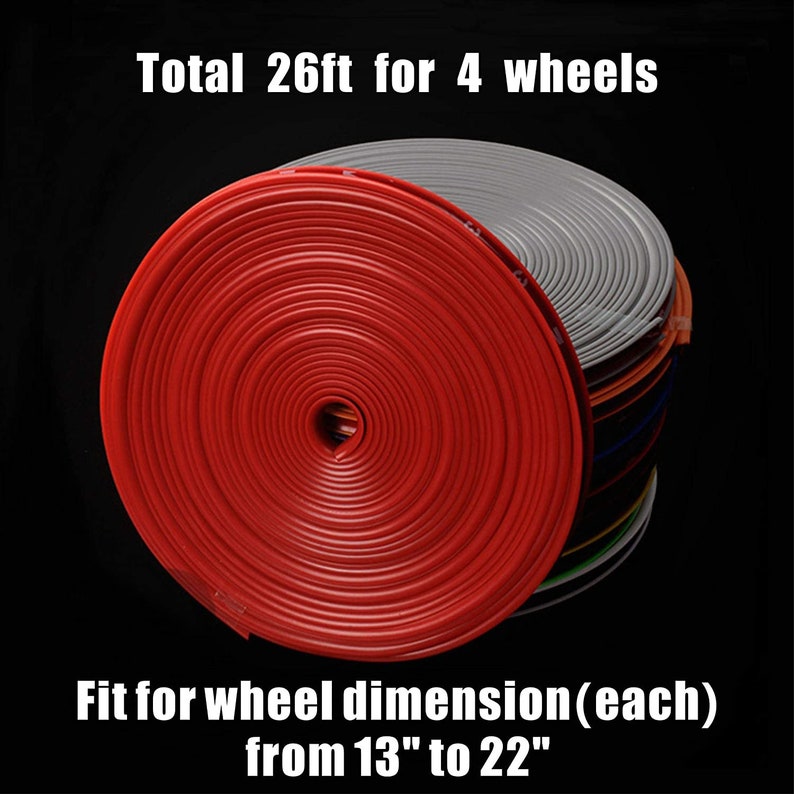 26FT Red Car Wheel Hub Rim Edge Protector Ring Tire Guard - Etsy