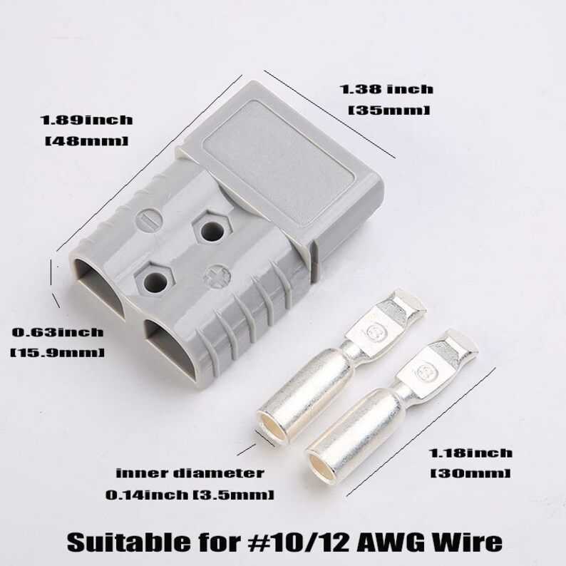 50amp Anderson Compatible 2 Pole Power Connector Plug Gray | Etsy