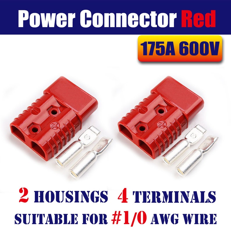 175amp Anderson Compatible 2 Pole Power Connector Plug RED | Etsy