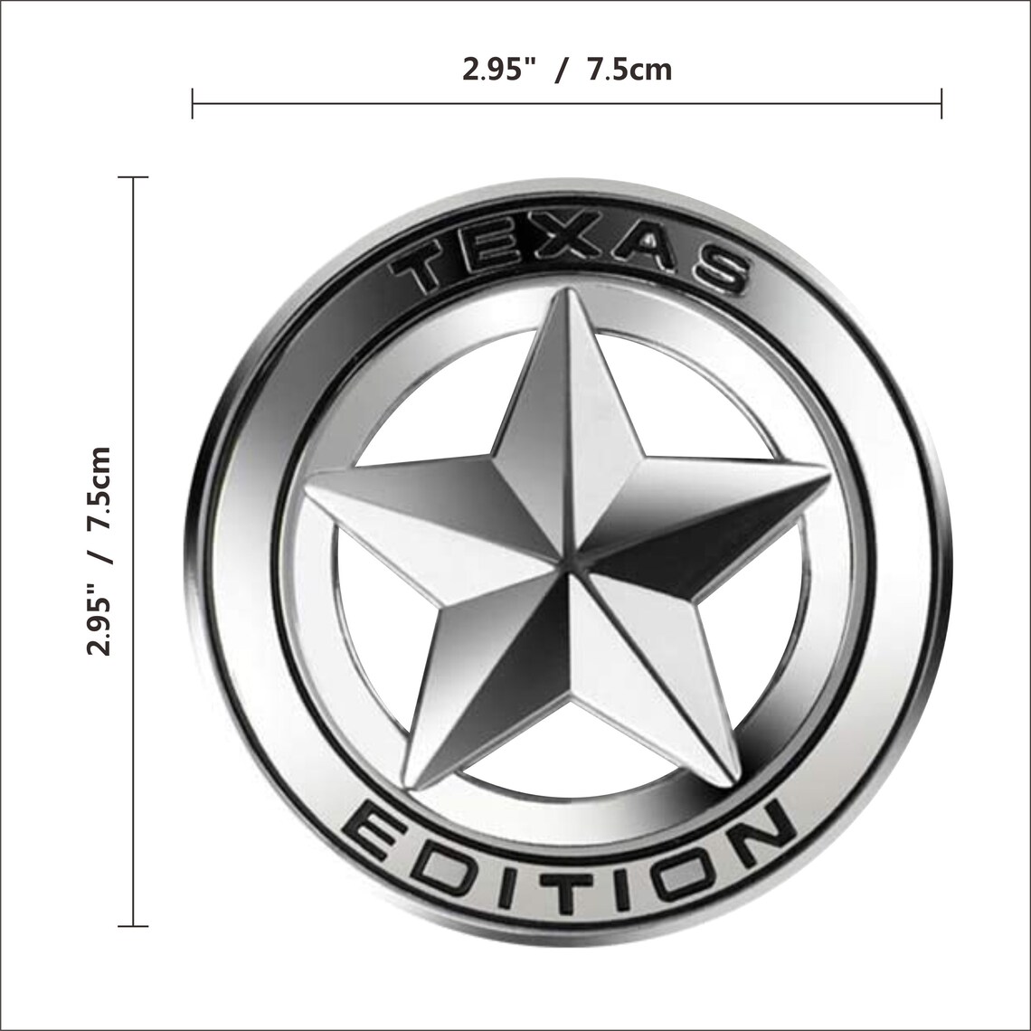 3D Round Texas Edition Emblem Durable ABS Plastic Self-adhesive DIY for ...
