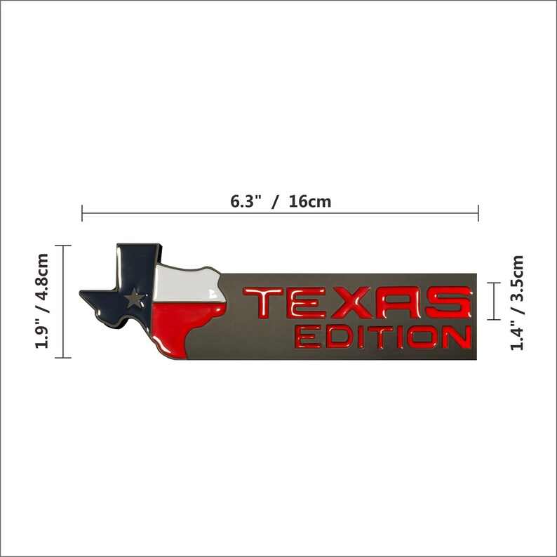 3D Texas Map+flag Edition Emblem Durable ABS Plastic Self-adhesive DIY ...