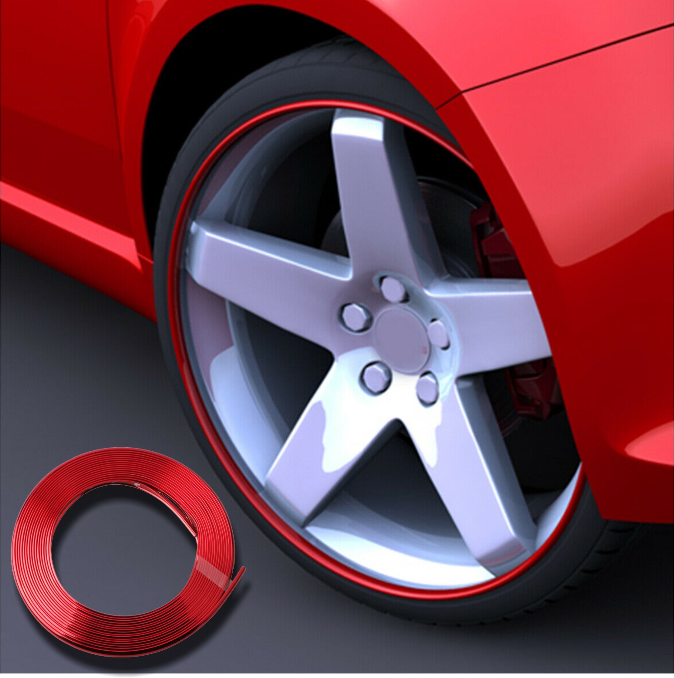 26ft Auto Car Motocycle Wheel Hub Rim Glossy Decorative Sticker Trim ...