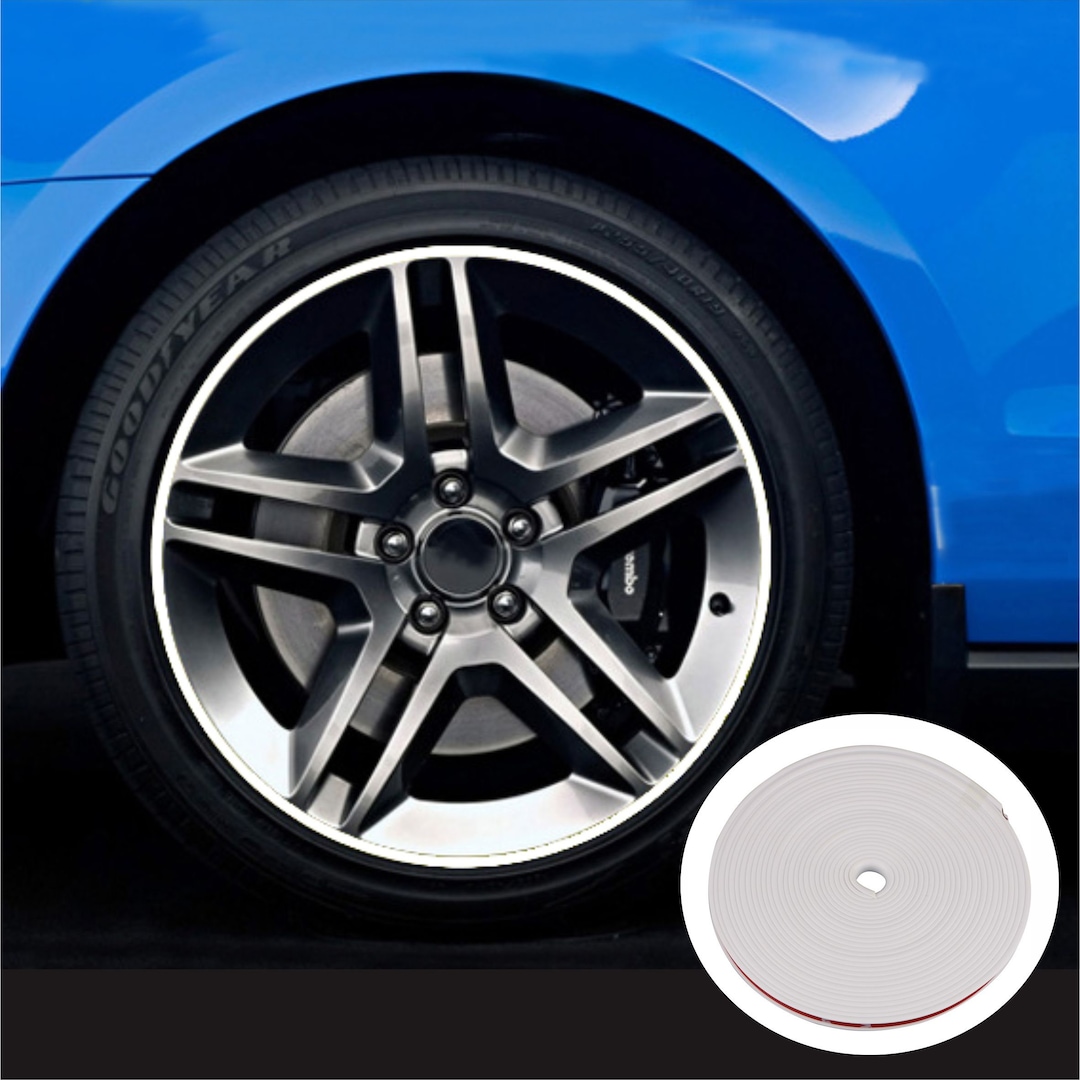26FT White Car Wheel Hub Rim Edge Protector Ring Tire Guard Sticker ...