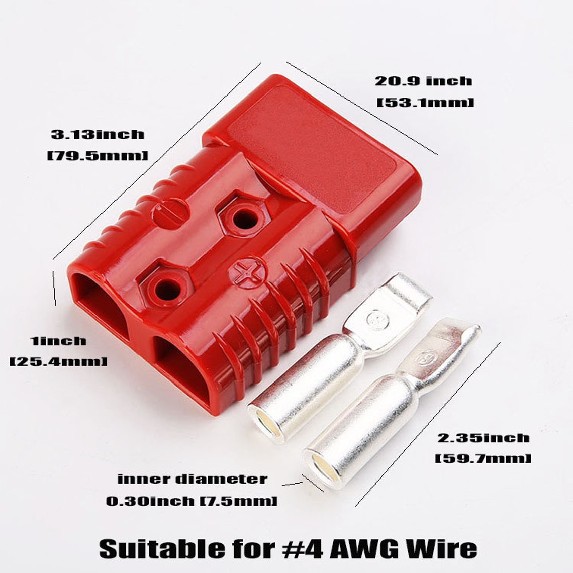 175amp Anderson Compatible 2 Pole Power Connector Plug RED | Etsy