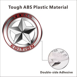 3D Round Texas Edition Emblem Durable ABS Plastic Self-adhesive DIY for ...