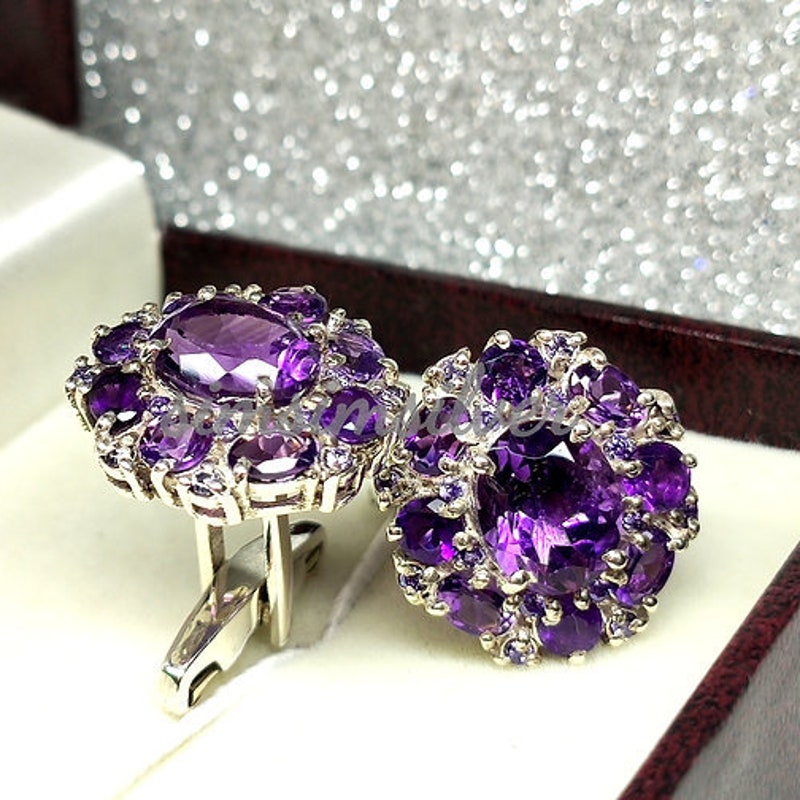 Amethyst Cufflinks - Etsy