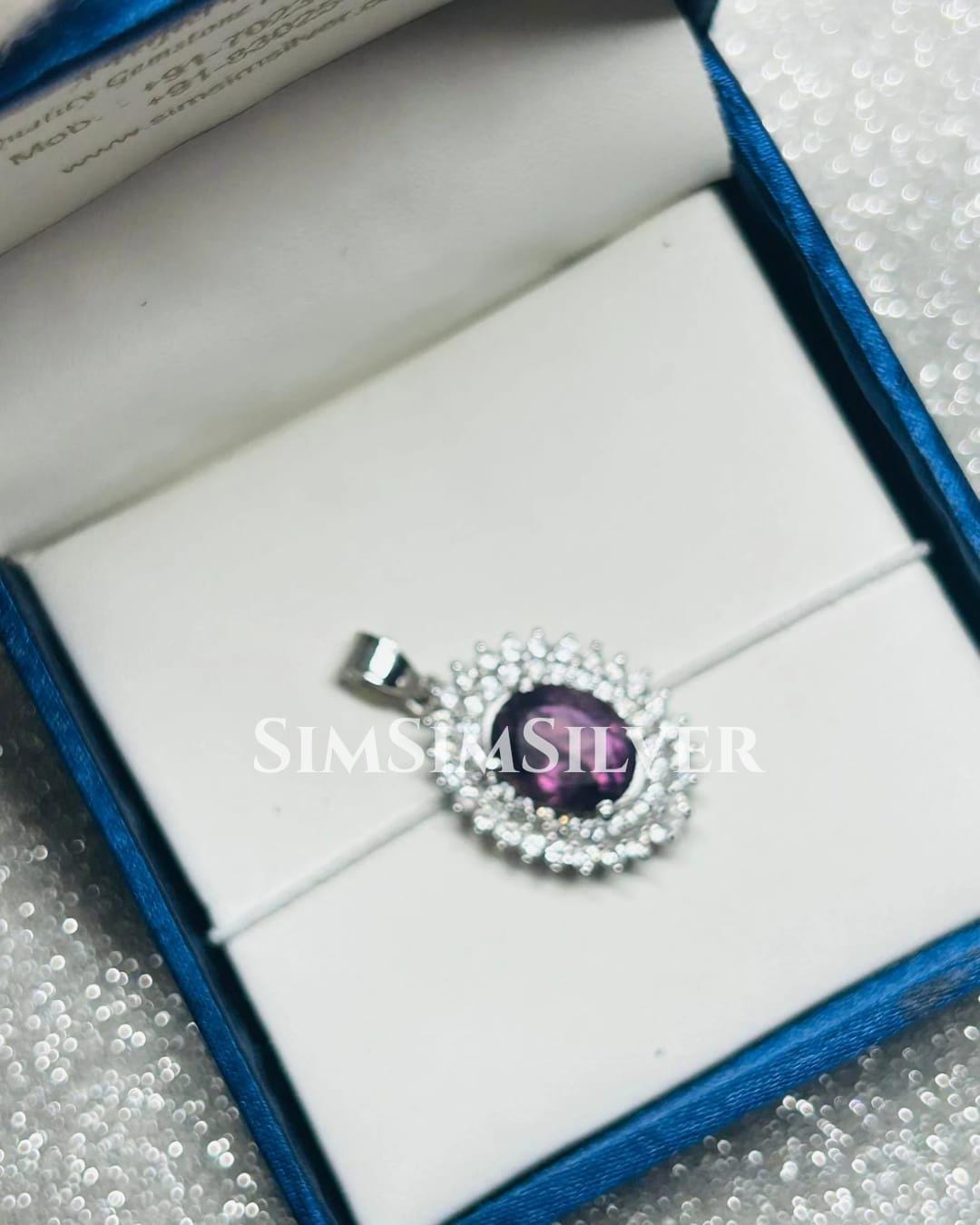 Natural Iolite Gemstone Pendant Necklace — 925 Sterling Silver Iolite ...
