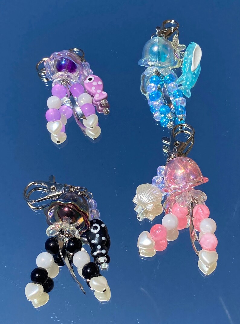 Jellyfish Keychains Multicolored Jellyfish Perfect Gift for Them - Etsy