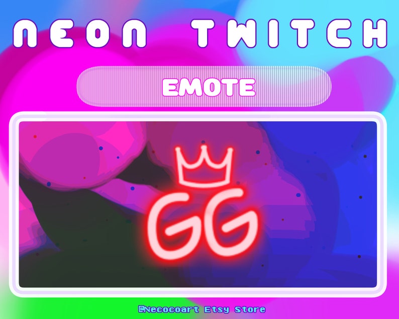 Red Neon GG Twitch Emote - Etsy