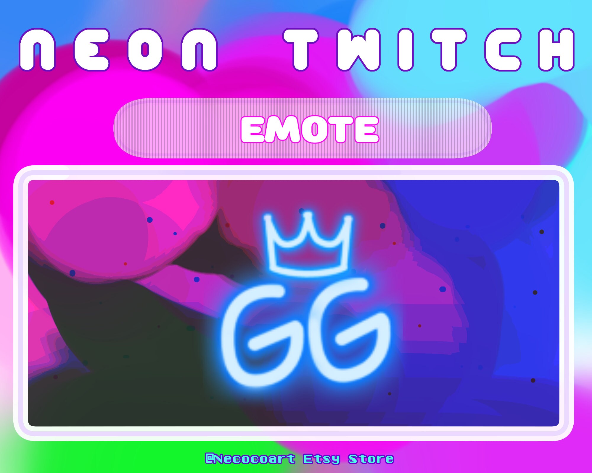 Blau Neon GG Twitch Emote - Etsy.de
