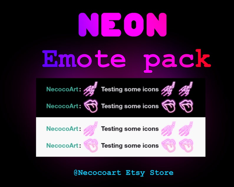 Neon Twitch Emote Pack Nails & Lips - Etsy Australia