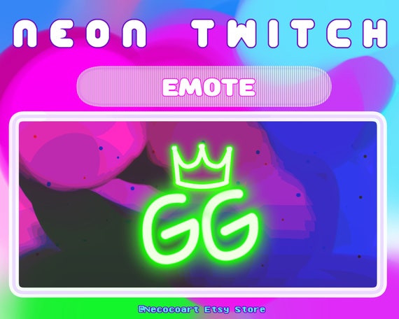 Green Neon GG Twitch Emote - Etsy