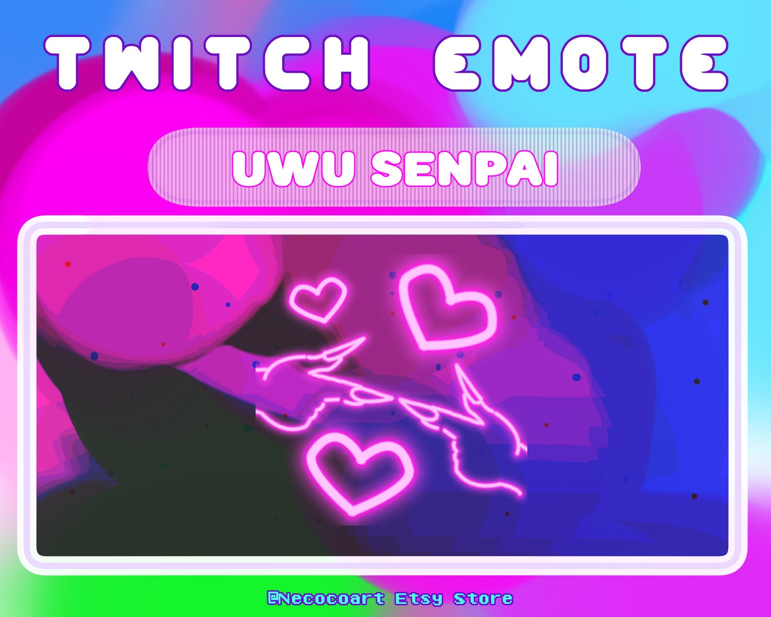 Neon Pink Owo Uwu Senpai / is for Me / Twitch Emote - Etsy