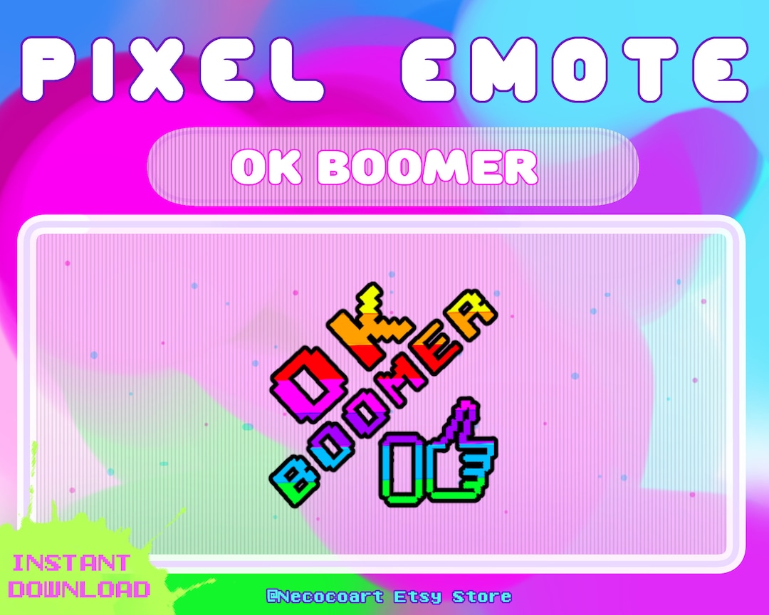 Rainbow Pixel Twitch Emote OK BOOMER - Etsy