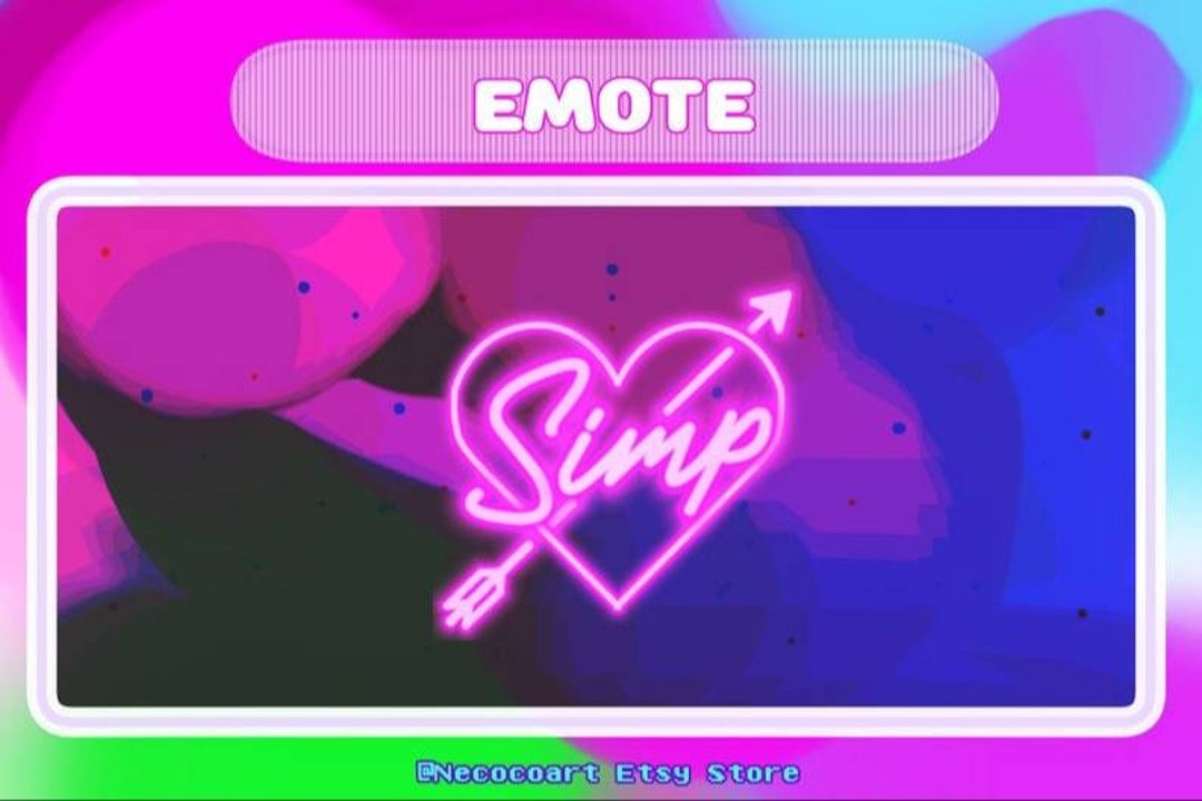 Neon Simp Social Media Emote - Etsy