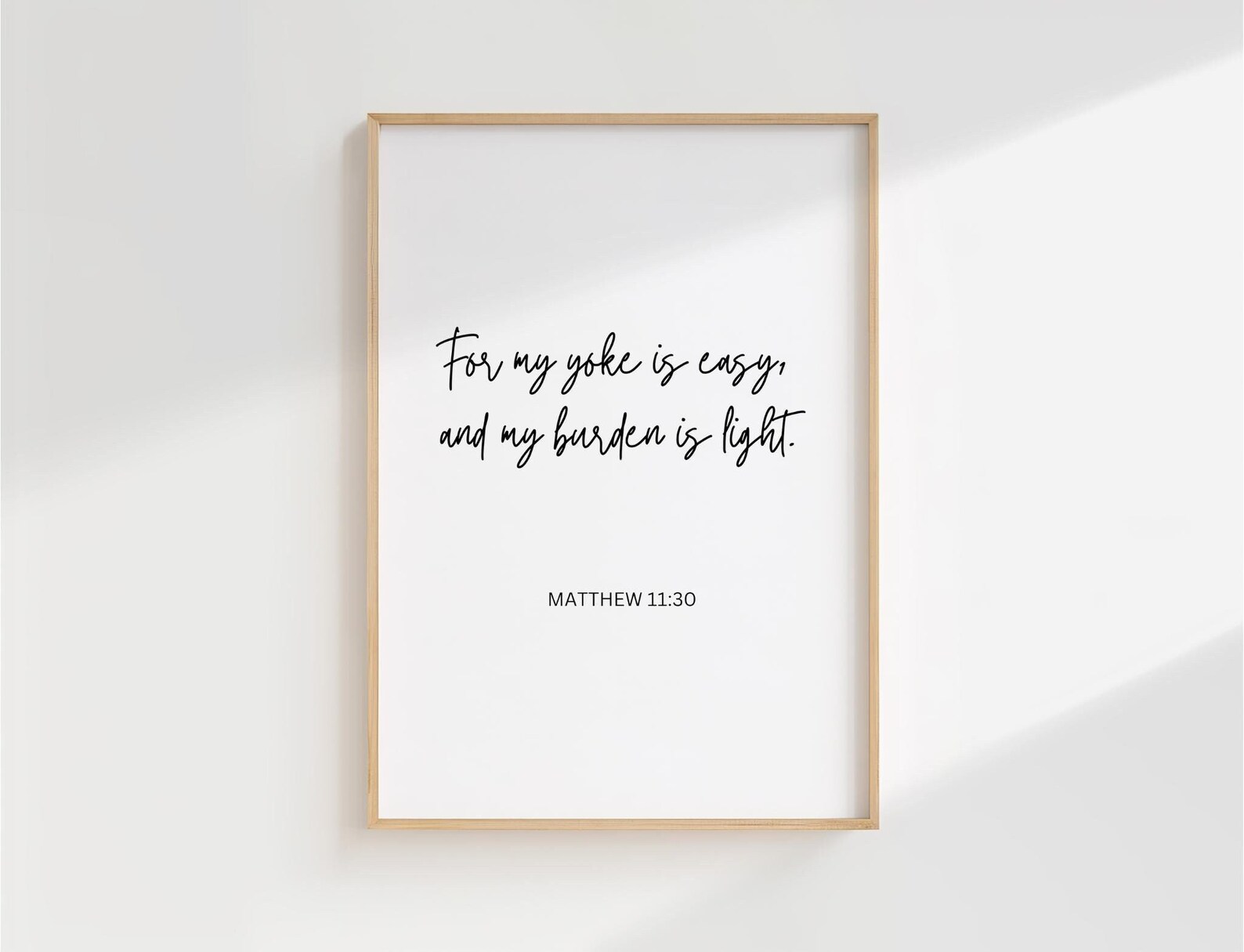 For My Yoke is Easy Matthew 11:30 Digital Download, Christian ...