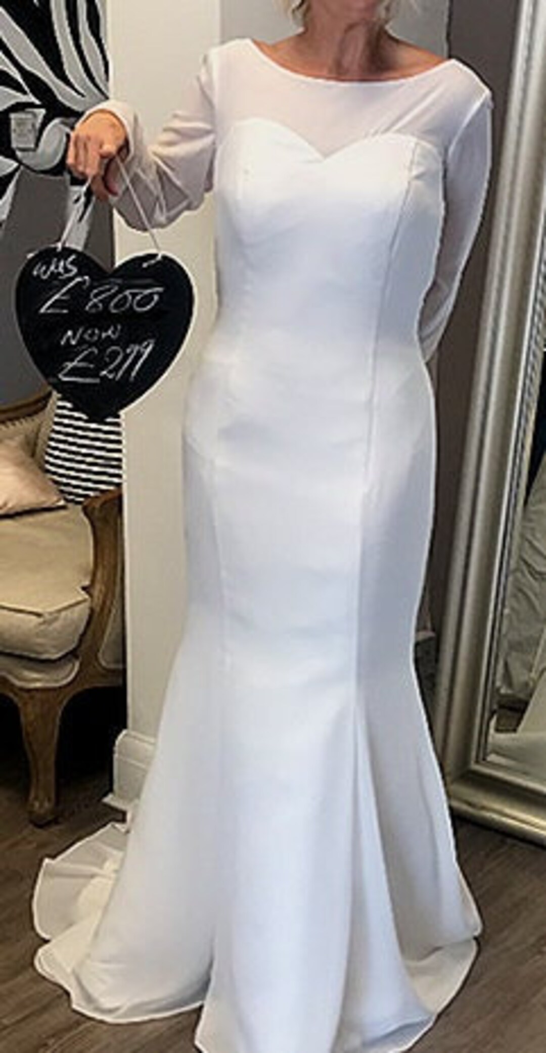 Mermaid Fishtail Wedding Dress, UK Size 14, Sale, Ivory Wedding Dress ...