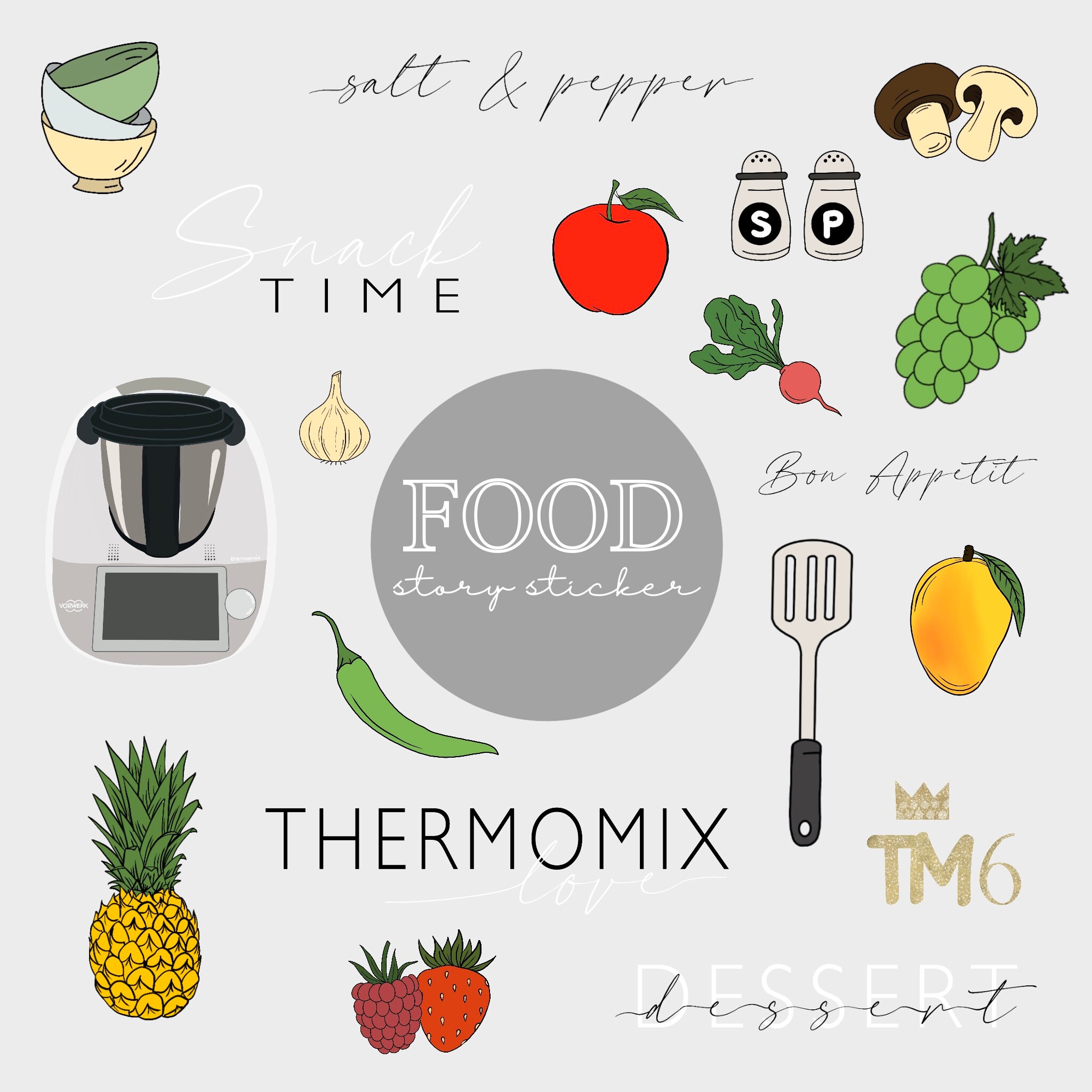 Food & Cooking Story Sticker Digital Sticker Thermomix Sticker 102 ...