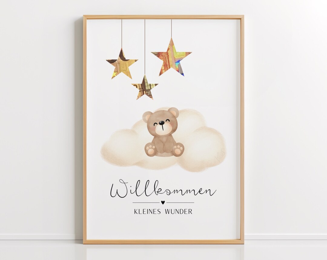 Geldgeschenk zur Geburt PDF – Willkommen kleines Wunder, Baby Geschenk ...