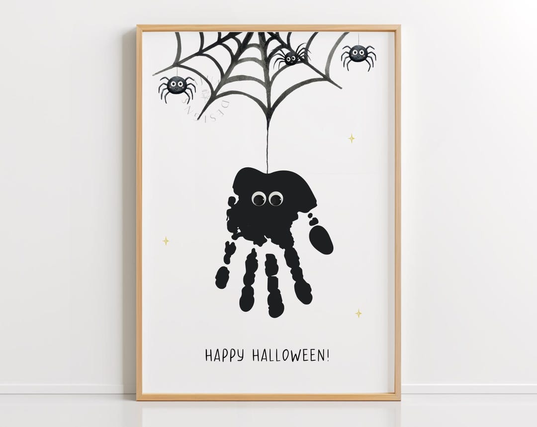 Halloween Handprint Template PDF – Spider Craft Idea for Children, DIY ...