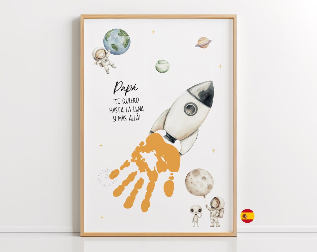 Father's Day Gift Dad Handprint Rocket PDF Craft Template Kids DIY ...