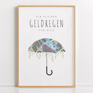 Geldgeschenk PDF Vorlage zum Ausdrucken – ‘Ein Kleiner Geldregen’ für ...