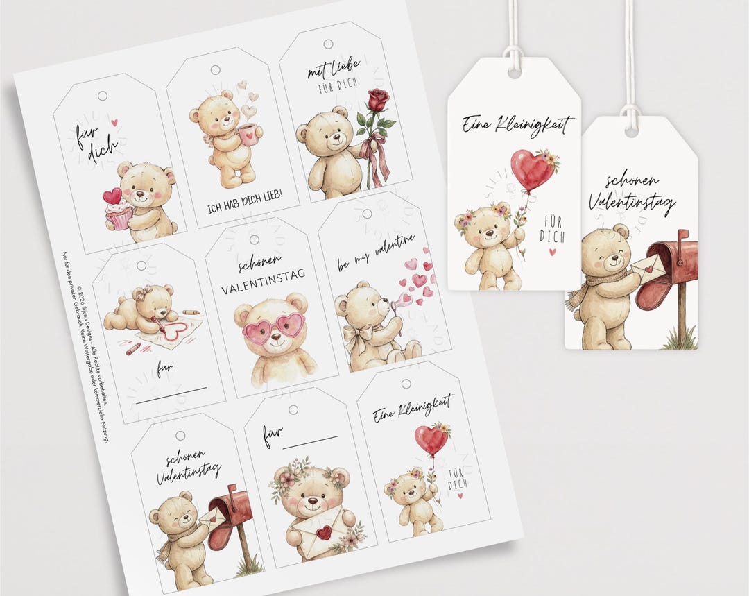 Printable Valentine's Day Gift Tags, for You Tags, DIY Valentine's Day ...