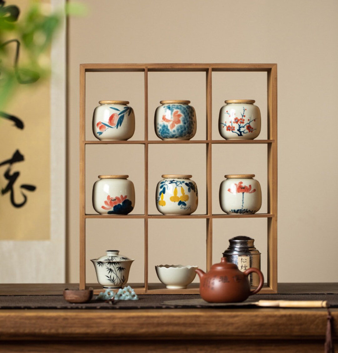Hand-painted Ceramic Jar for Loose Leaf Teas, Small Tea Tin With Sealed ...